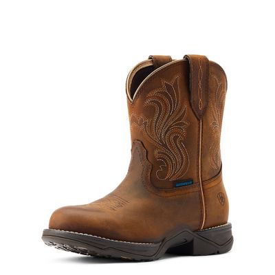 Ariat Women's Anthem Round Toe Shortie Waterproof Western Boots, 6.5 C ...