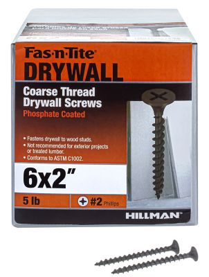 Hillman #6 x 2 in. Fas-N-Tite Coarse Thread Drywall Screws, 830-Pack at ...