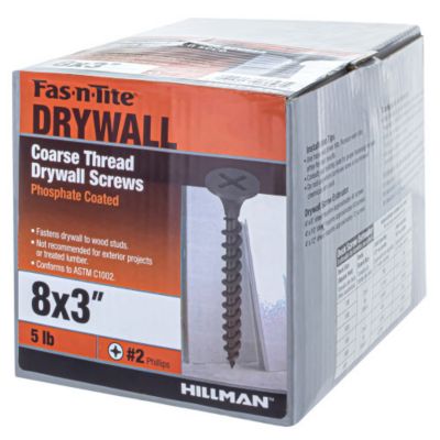 Hillman Fas-N-Tite Coarse Thread Drywall Screws (#8 x 3in.) -5lb at ...