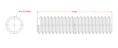 Hillman SteelWorks Coarse Threaded Rod Zinc-Plated (1/4in.-20 x 2') at ...
