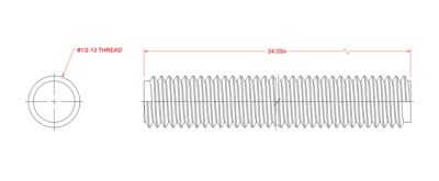 Hillman SteelWorks 1/2 in.-13 x 2 ft. Coarse Threaded Rod, Zinc-Plated ...