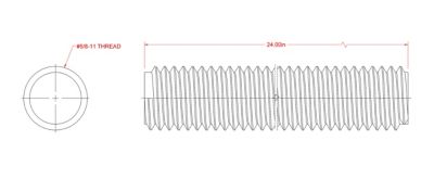 Hillman SteelWorks 5/8 in.-11 x 2 ft. Coarse Threaded Rod, Zinc-Plated ...