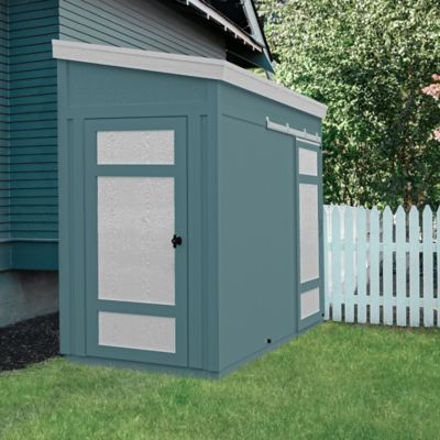 Shed Master 10 ft. x 4 ft. Lean-To Wood Storage Shed with Barn Door and ...