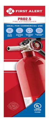 BRK Electronics First Alert Fire Extinguisher, UL Rated 1-A:10-B:C, 2.5 ...