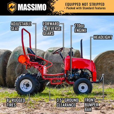 Massimo Mini Tractor 125cc Gas Powered Go Kart - Red at Tractor Supply Co.