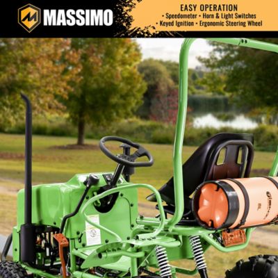 Massimo 125cc Single-Rider Mini Tractor Gas-Powered Go Kart, Red at ...