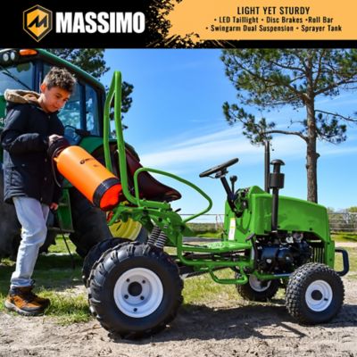 Massimo 125cc Single-Rider Mini Tractor Gas-Powered Go Kart, Red at ...