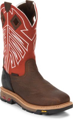 Justin Men's Roughneck 12 in. Waterproof Wide Square Steel Toe Work ...