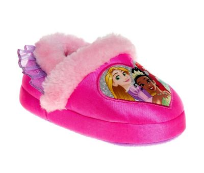 Disney Little Girls Princess Favorite Princess Dual Sizes House Slippers Pink Purple