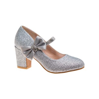 Badgley Mischka Heeled Dress Pumps with Ribbon Ornament for Girls ...