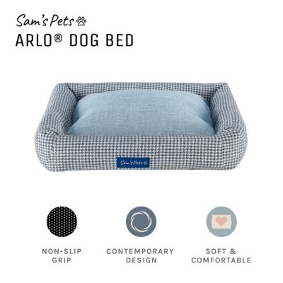 Sam's Pets Arlo Plaid Bolster Dog Bed