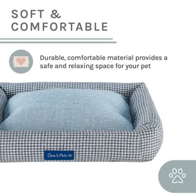 Sam's Pets Arlo Plaid Bolster Dog Bed