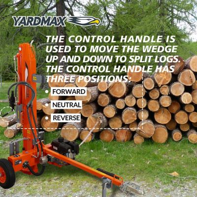 YARDMAX 35-Ton Gas-Powered Log Splitter, 2-Way Full Beam, Briggs ...