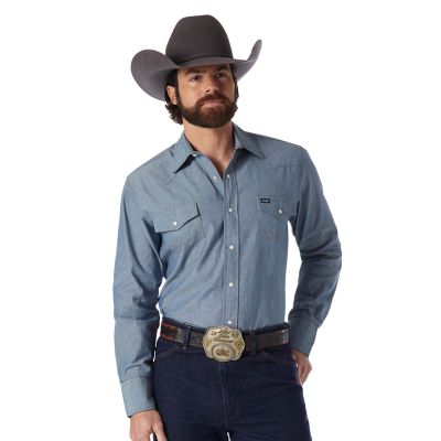 Wrangler Men's Cowboy Cut Western Long-Sleeve Snap-Front Shirt, 16.5x36 ...