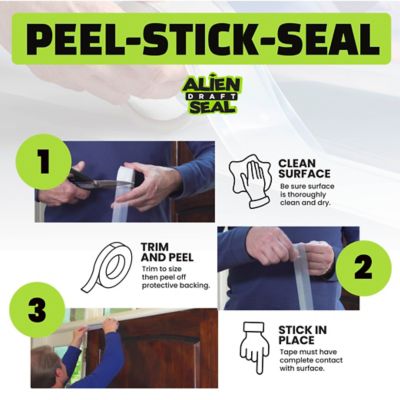 Alien 1-1/4 in. x 16 ft. Transparent Draft Seal Insulation Tape, 3-Pack ...