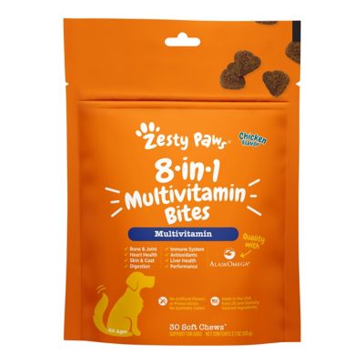 Zesty Paws 8-in-1 Multivitamin Bites Supplements for Dogs, Chicken ...