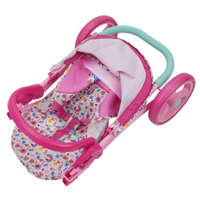 Baby Alive Doll Jogging Stroller - Pink & Rainbow - Fits Dolls Up to 24 ...