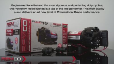 REMCO Power Rebel Series RV Fresh Water Pump, 4.0 GPM, 60 PSI, 12V, On ...