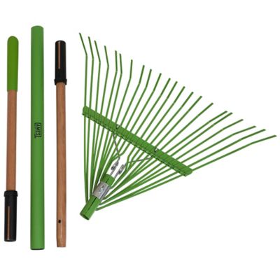 Ames 21.6 in. Plastic 22-Tine Leaf Rake with 54 in. Hardwood/Steel ...