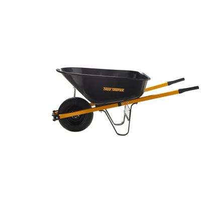 True Temper 6 cu. ft. Barrow in a Box Steel Wheelbarrow with Never Flat ...