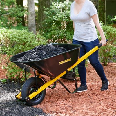 True Temper 6 cu. ft. Barrow in a Box Steel Wheelbarrow with Steel ...