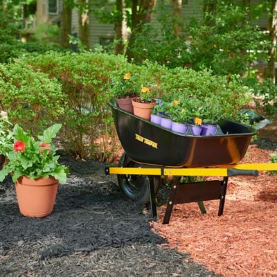 True Temper 6 cu. ft. Barrow in a Box Steel Wheelbarrow with Steel ...