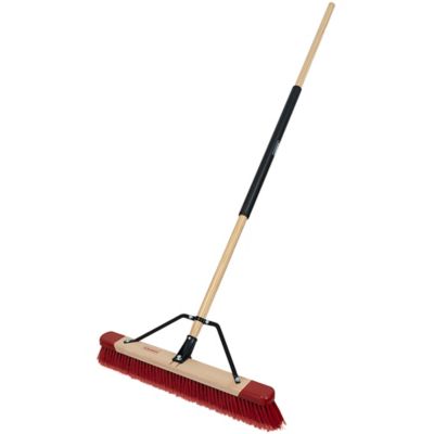 Harper 24 in. All-Purpose Hardwood/Steel Handle Push Broom for Dust and ...