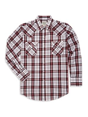 Ely Cattleman Men's Solid Western Long-Sleeve Snap-Front Shirt at ...