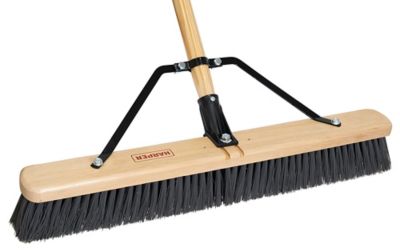 Harper 24 in. Outdoor Hardwood/Steel Handle Push Broom for Dirt and Wet ...