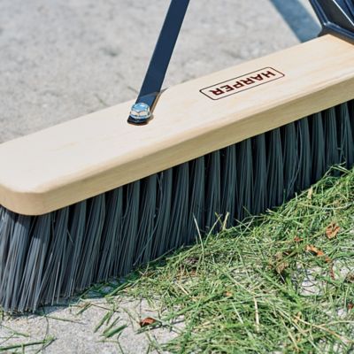 Harper 24 in. Outdoor Hardwood/Steel Handle Push Broom for Dirt and Wet ...