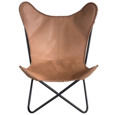 AmeriHome 30 in. x 37 in. Genuine Leather Butterfly Chair at Tractor ...