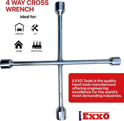 EXXO 14 in. Heavy-Duty Universal Lug Wrench, 4-Way Cross Wrench at ...
