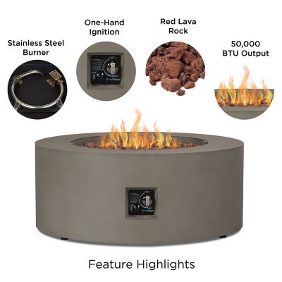 Real Flame Aegean Round Propane Fire Table with Natural Gas Conversion ...
