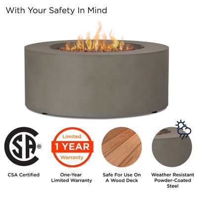 Real Flame Aegean Round Propane Fire Table with Natural Gas Conversion ...