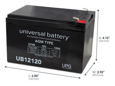 Universal Battery 12V 12Ah Sealed Lead Acid (SLA)/AGM Battery with F2 ...