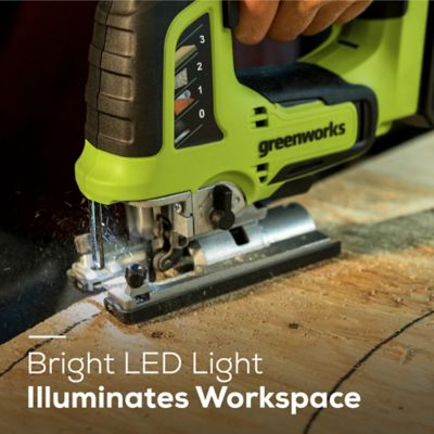 Greenworks 24V Brushless Cordless Battery Jig Saw, 4.0 Ah USB Battery ...
