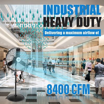 iLIVING 30 in. Pedestal Outdoor Oscillating Fan with Misting Kit, 8,400 ...