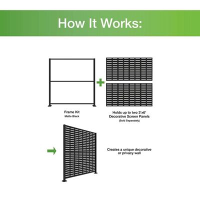 Barrette Outdoor Living 3 ft. x 6 ft. Decorative Screen Panel Matte ...