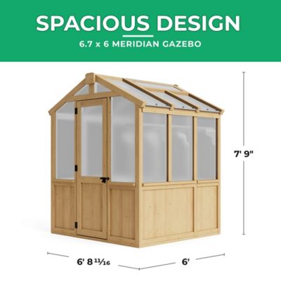 Yardistry 6.7 ft. L x 6 ft. W Natural Cedar Meridian Greenhouse at Tractor Supply Co.