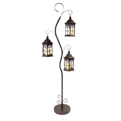 Melrose International Whimsical Metal Lantern Tree with 3 Candle ...