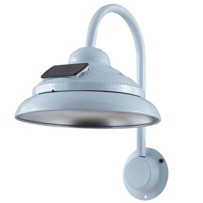 Red Shed 13.5 in. Solar-Powered Soft Glowing Decorative Metal Lamp ...