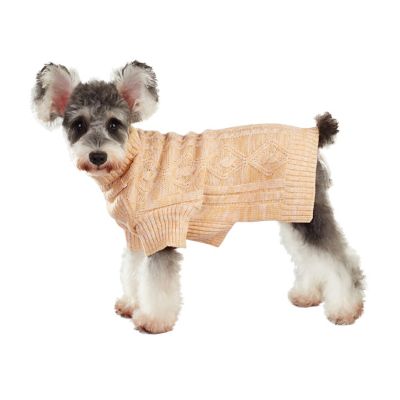 Best Furry Friends Short-Sleeve Turtleneck Pet Sweater, L,Wheat at ...