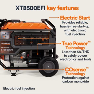 Generac 10,000/8,500-Watt Gasoline Powered XT8500EfI-OL Portable ...