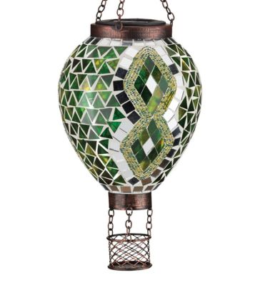 Regal Art & Gift 15 in. Solar-Powered Mosaic Hot Air Balloon Lantern ...