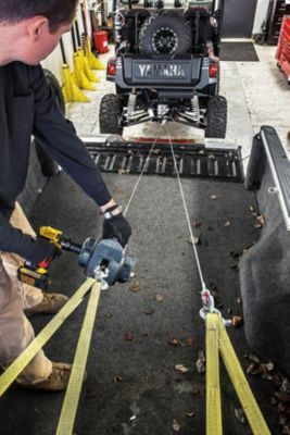 Warn Portable Drill Winch with Steel Rope and Hawse Fairlead at Tractor ...