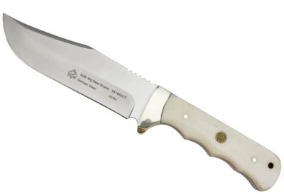 Puma SGB Bowie Smooth White Bone Handle Hunting Knife with Tethered ...
