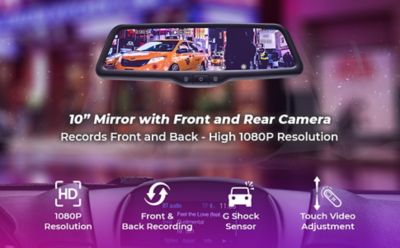 Master Tailgaters Rear View Mirror with 10 in. LCD, 1080p Built-In Dash ...