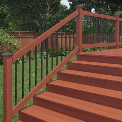 ProWood 6 ft. Redwood-Tone Southern Yellow Pine Stair Rail Kit with ...