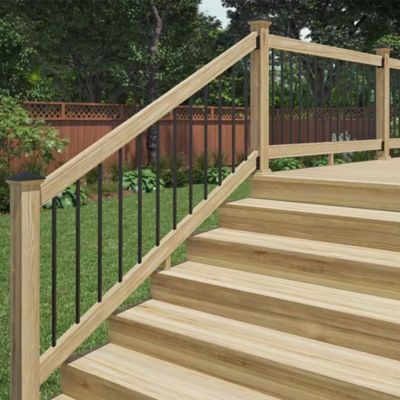 ProWood Southern Yellow Pine Stair Rail Kit with Aluminum Round ...