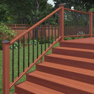 ProWood 6 ft. Redwood-Tone Southern Yellow Pine Moulded Stair Rail Kit ...